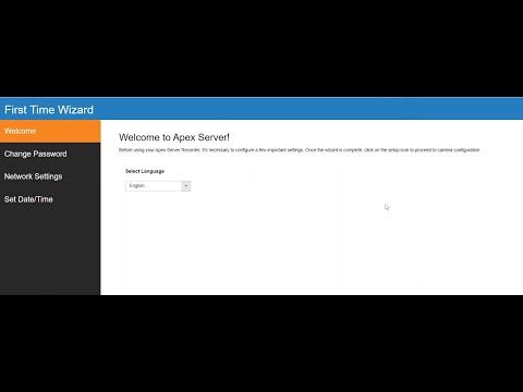 Apex first time wizard startup and setup video - OpenEye / OWS
