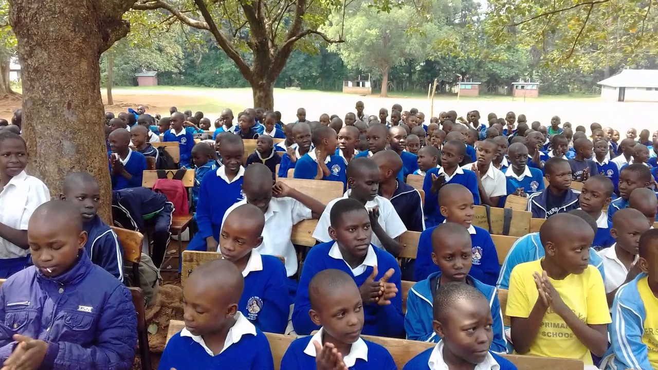 School gathering for official release of exam results.