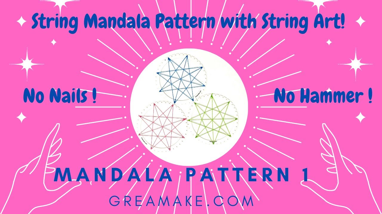 DIY Simple MANDALA Pattern 1 String Art without Nails and Hammer ! Math STEM Activity Tutorial