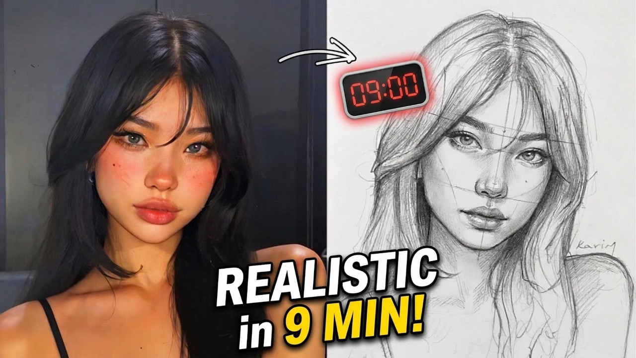 Draw a REALISTIC FACE in 9 Minutes with the LOOMIS METHOD!!