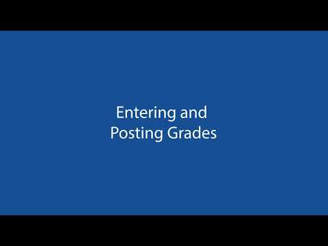 Entering And Posting Grades