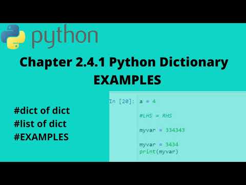 PYTHON | Data Types - Dictionary Examples | Practice