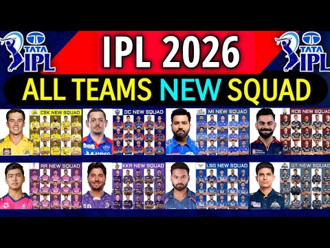 IPL 2026 - All Team Squad | IPL Team 2026 Players List | CSK, MI, RCB, KKR, GT, SRH Squad IPL 2026