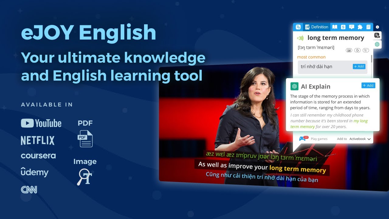 eJOY extension 2024 - Your Ultimate Knowledge & English Learning Tool