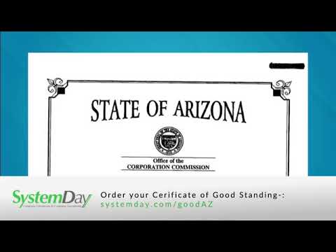 Arizona - Certificate of Good Standing