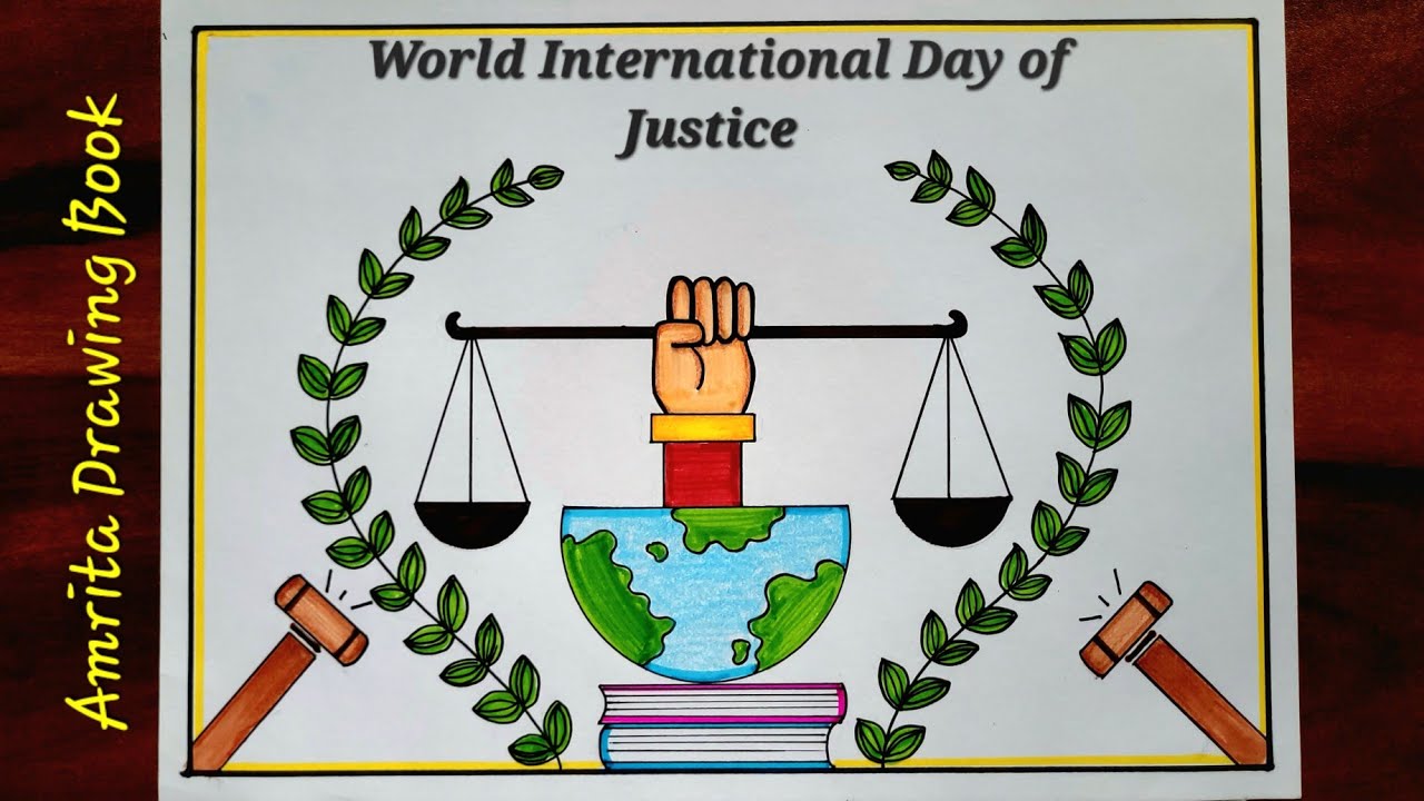 World Day of social Justice poster drawing easy | Justice day Drawing | International Justice Day