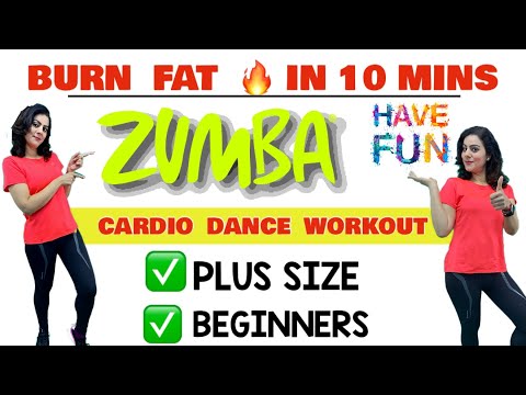 Simple Zumba Dance Workout For Beginners At Home - 10 Mins Easy Cardio Exercises For Weight loss