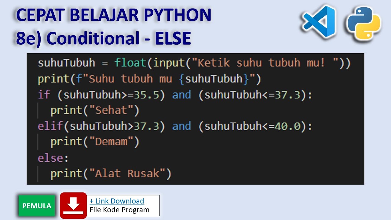 Belajar Cepat Python Pemula 8e Conditional Statement ELSE