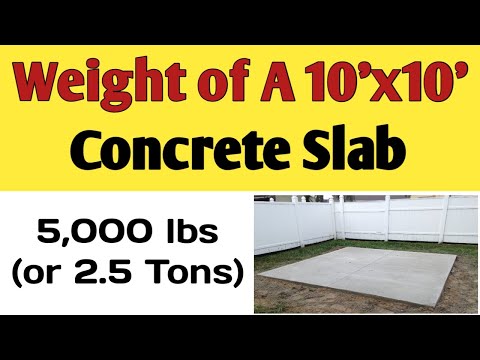 How Much Does A 10'x10' Concrete Slab Weigh | Concrete calculation