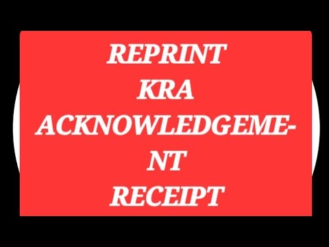 HOW TO REPRINT KRA ACKNOWLEDGEMENT RECEIPT USING THE KRA ITAX PORTAL