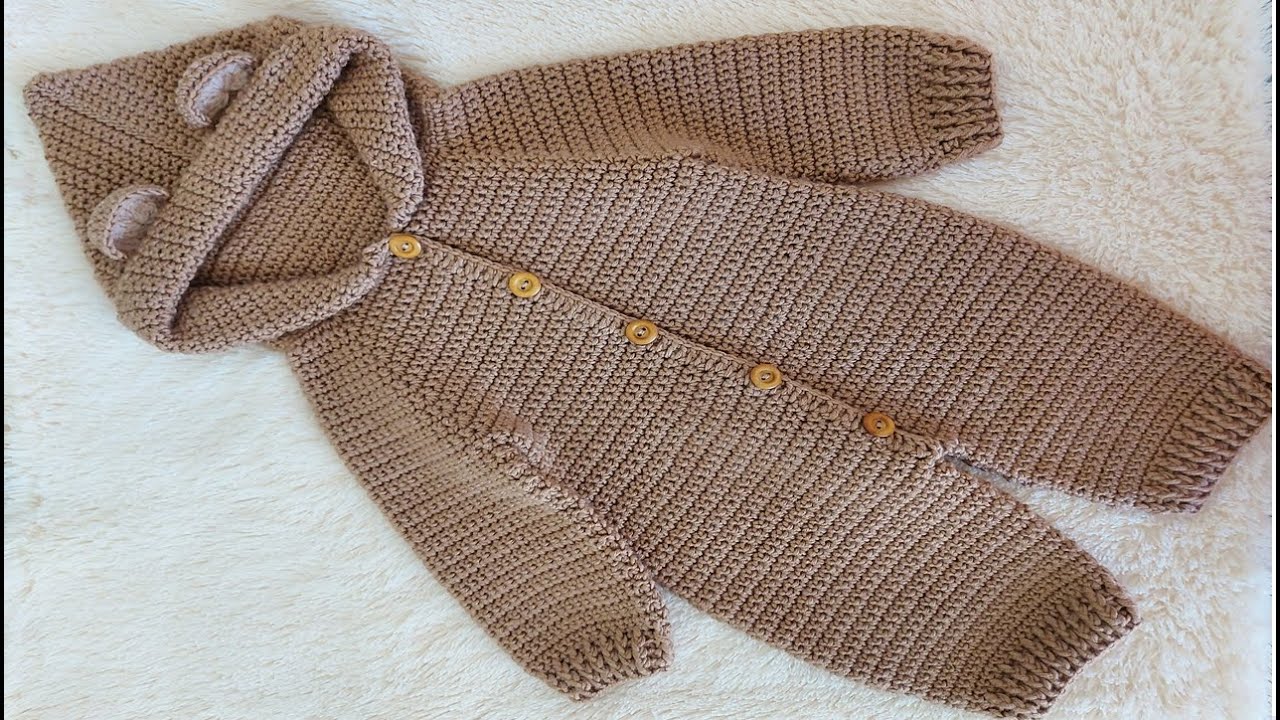 Crochet Romper or Jumpsuit with Hood and Ears - Step by Step - Various Sizes