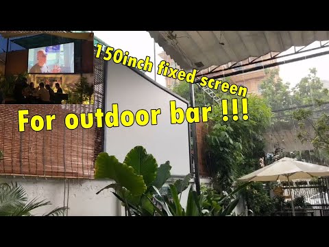 Review in Singapore:  150inch HD white screen with Epson g6770  for outdoor bar