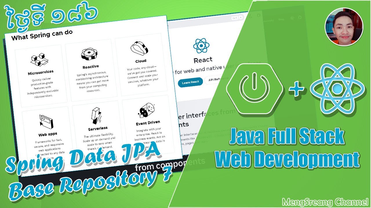 Java Full Stack Web Development - Spring Data JPA Base Repository 7 Day 186 | MengSreang Channel