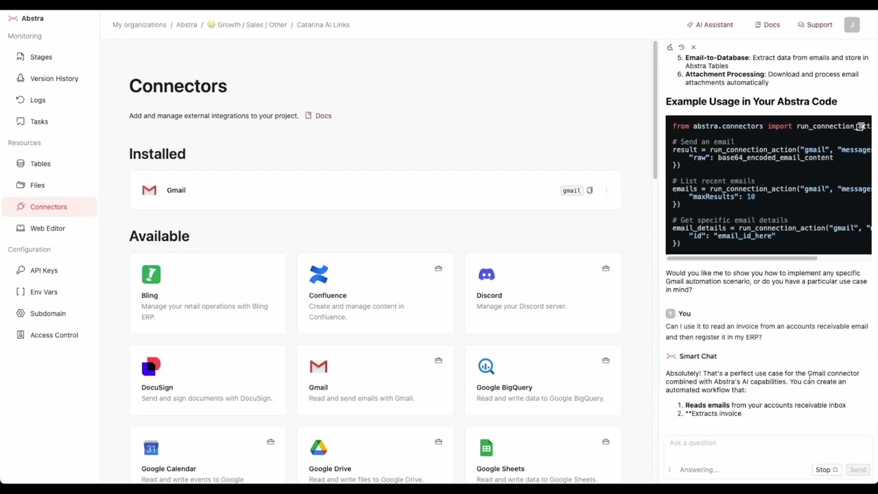 Abstra Gmail Connector – Email Automation for Finance Teams