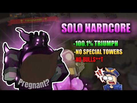 HOW TO SOLO HARDCORE IN TDS (100.1% UPDATED Win Strategy) (ROBLOX)