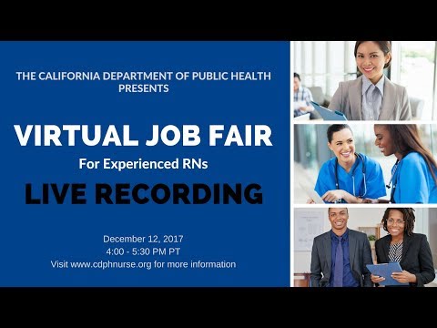 California Department of Public Health Nurse Surveyor Virtual Job Fair 2017
