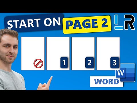 How to START Page Numbers on PAGE 2 in Word
