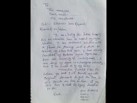 How to write a letter to the bank manager for education loan!Education loan !#viral #application