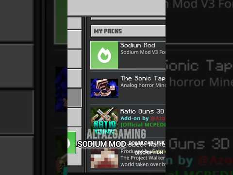 Minecraft Sodium mod #minecraft #shorts