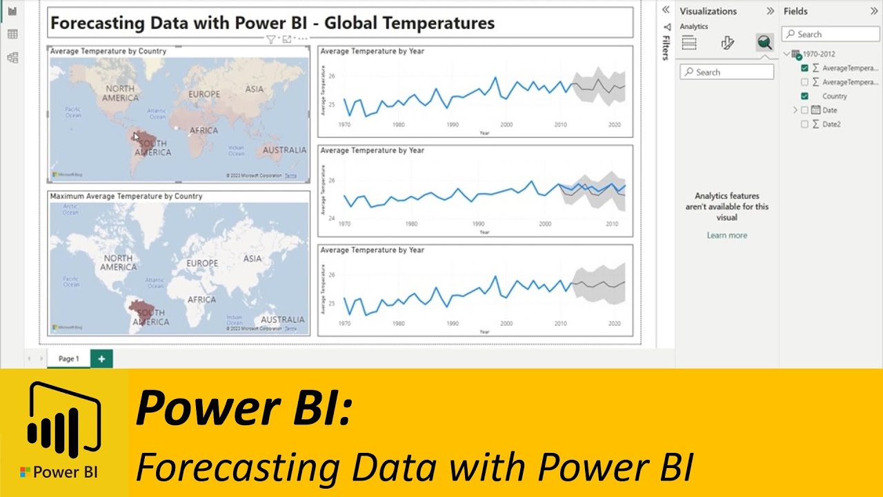 Power BI: Forecasting Data with Power BI - Forecasting the Global Temperatures (Tutorial)