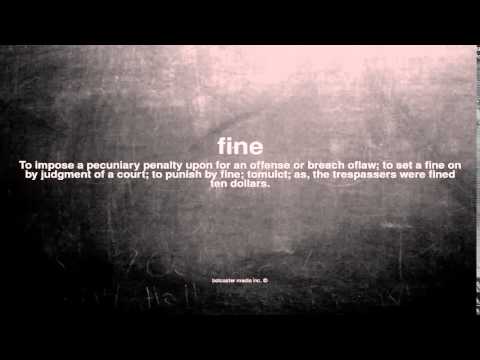 What does fine mean