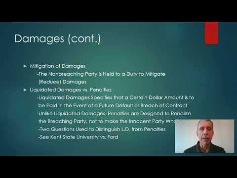 Chapter 19 - Breach and Remedies/Equity