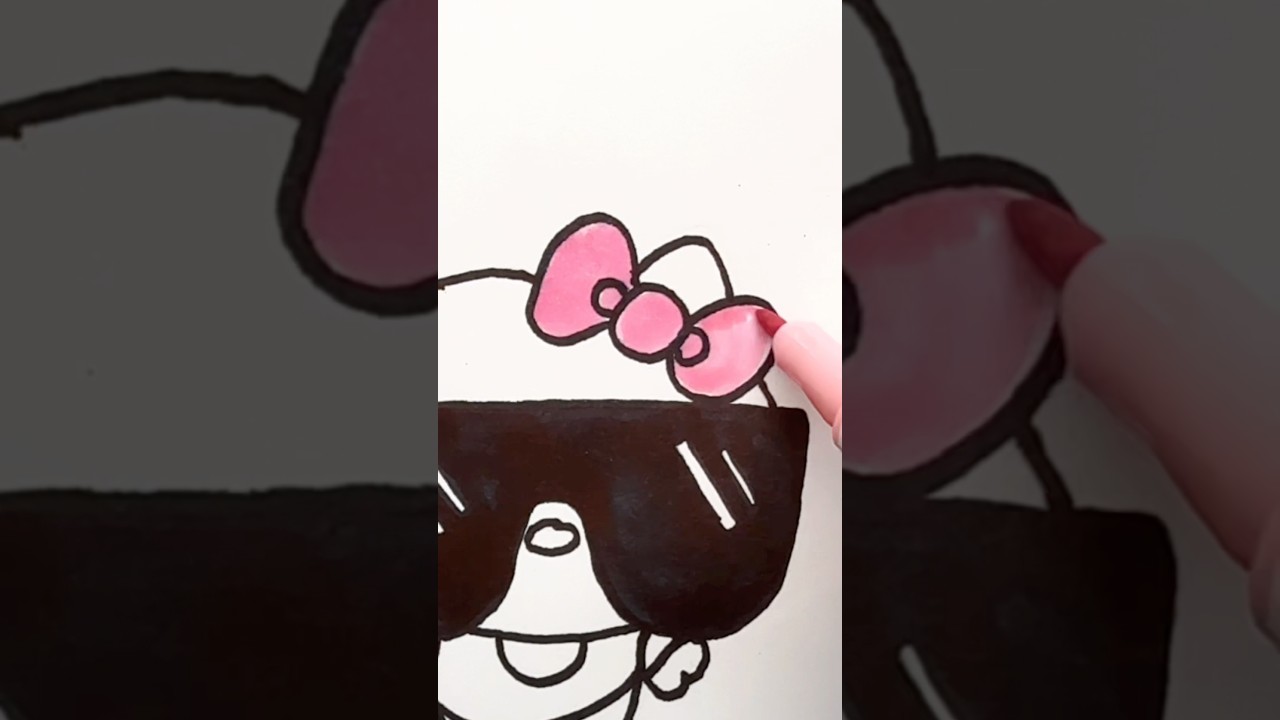 How to draw Cool Hello Kitty | Step by step cute drawing for kids