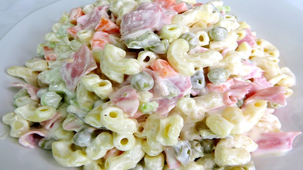 Cold Elbow Macaroni Soup, Creamy Elbow Macaroni Salad with Ham - Easy Recipe | #iriscocinablog