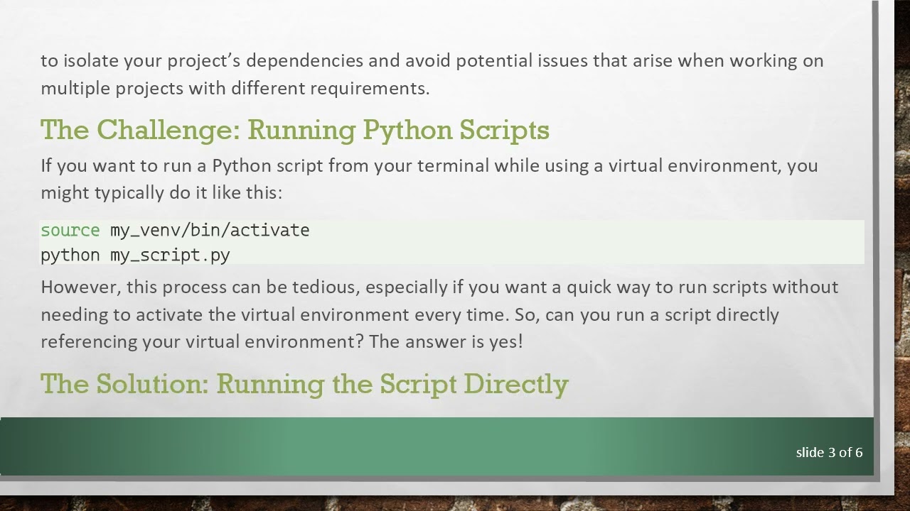 How to Run a Python Script in a Virtual Environment Without Source Activate
