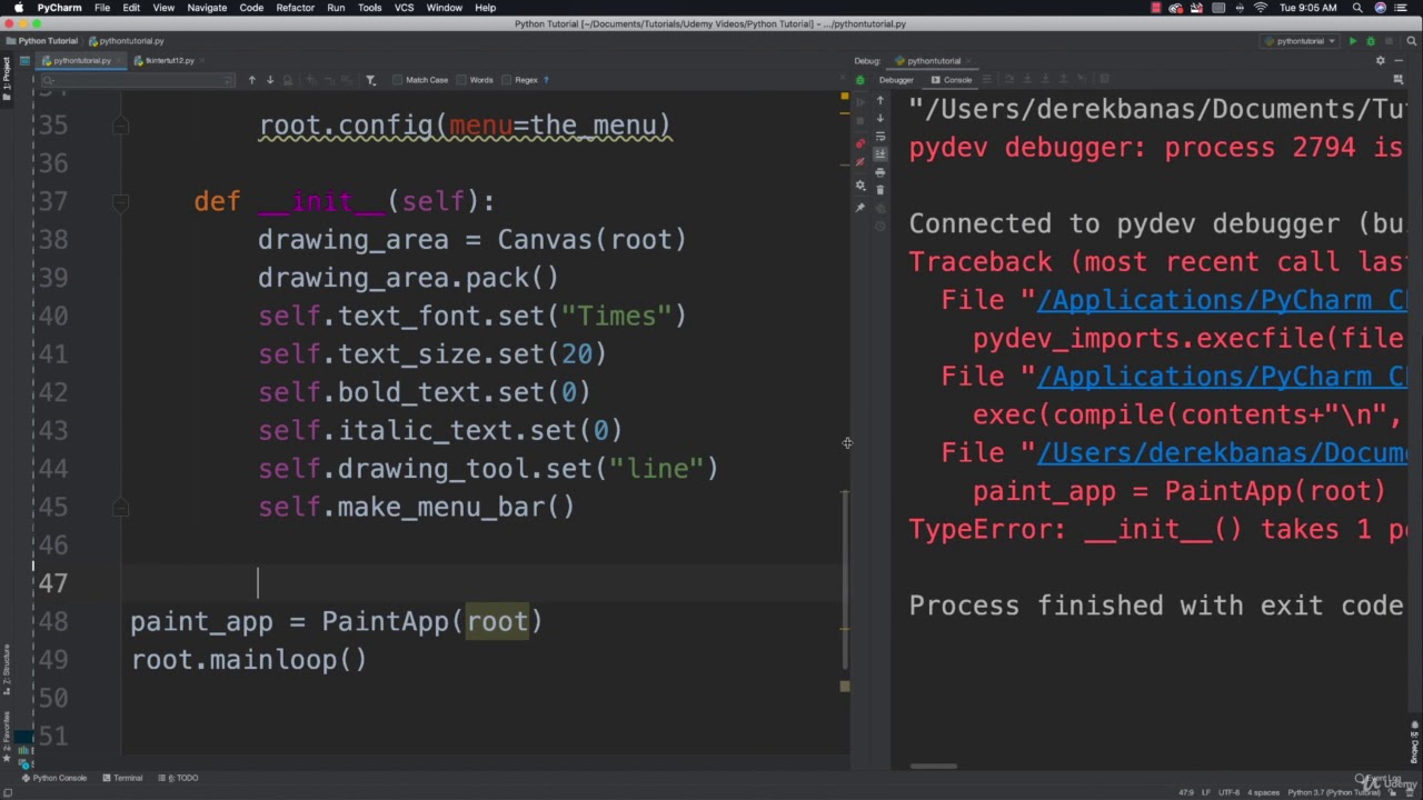 57  Python Tkinter Tutorial 10 Paint App