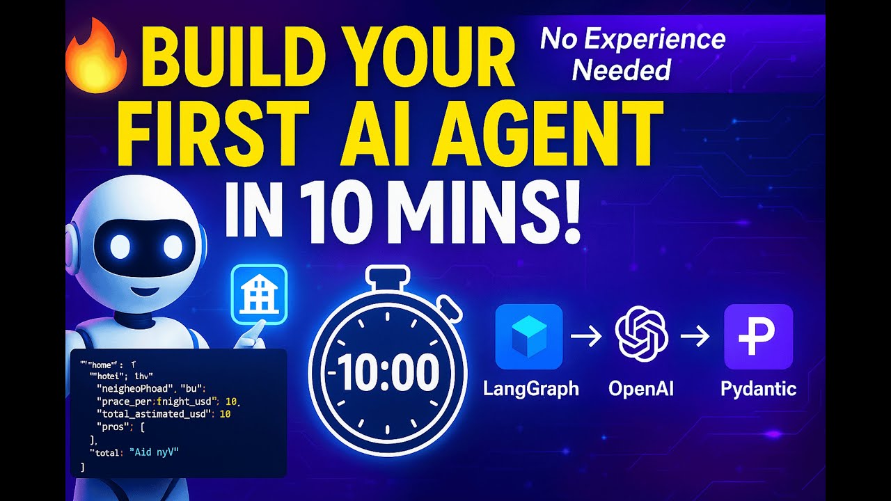 Build Your First AI Agent in 10 Minutes! | LangGraph + OpenAI + Pydantic (GitHub Code Provided)