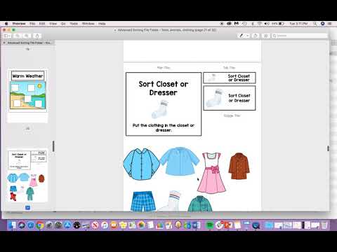 Product Preview for Sorting File Folders with Food, Animals, and Clothing
