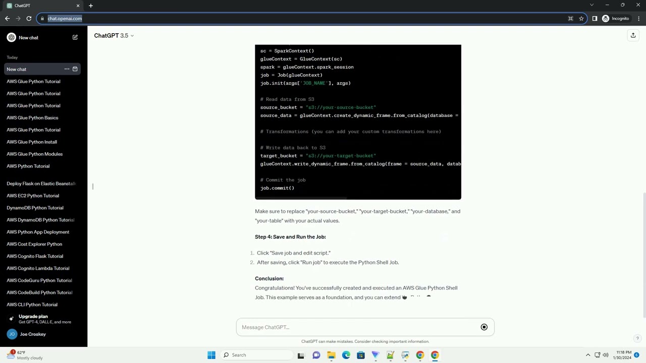 aws glue python shell example