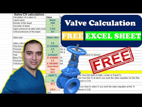 Excel sheet control Valve Cv calculation #engineering