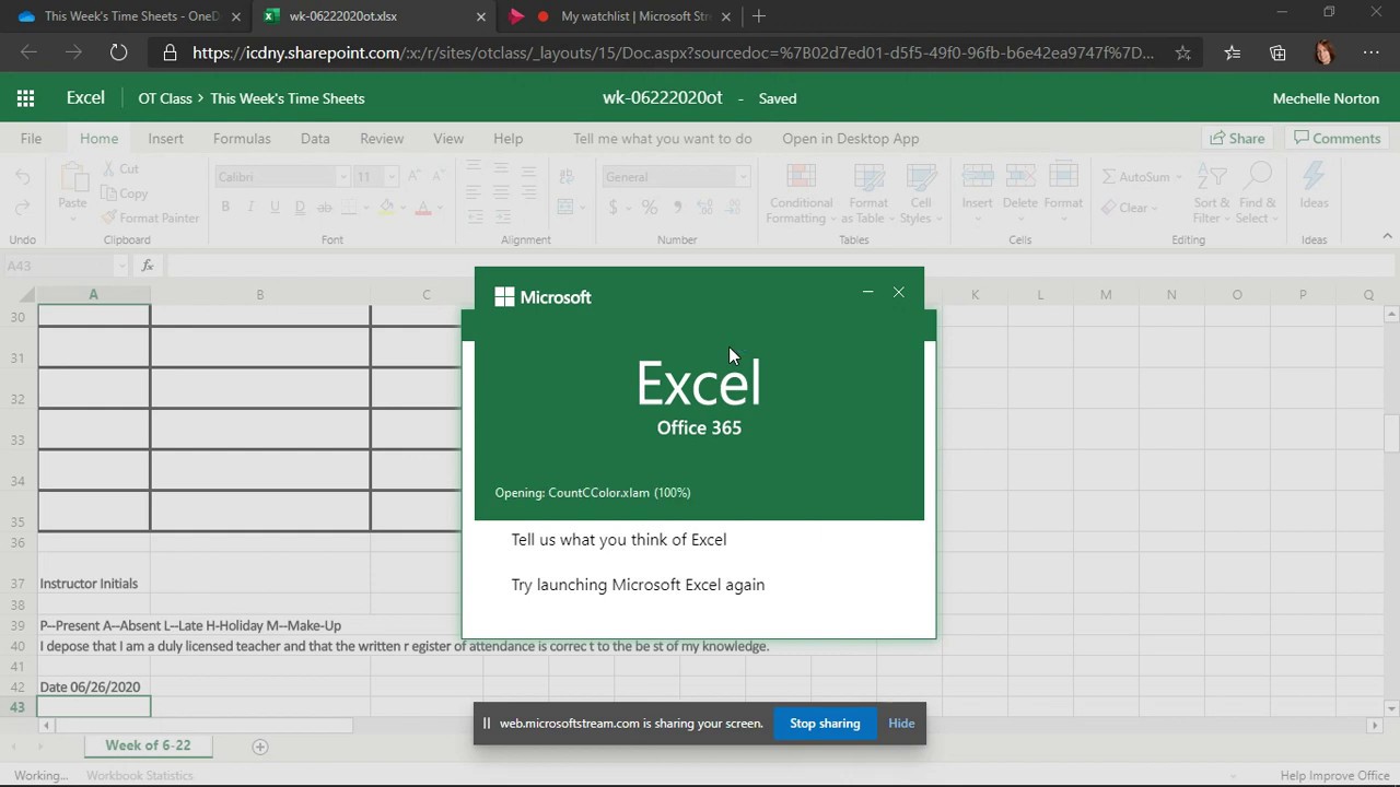 Weekly Timesheet Excel Workbook Creation
