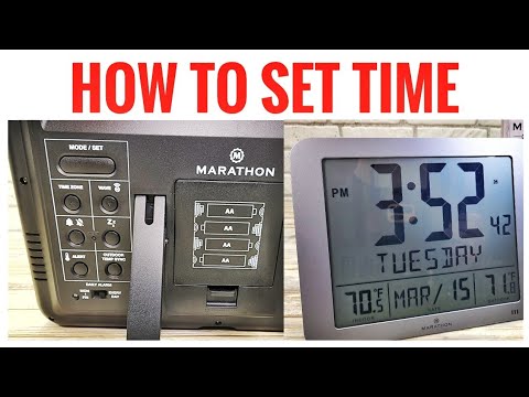 How To Set Time Marathon Atomic Clock with Indoor / Outdoor Temperature Time Zone Fix