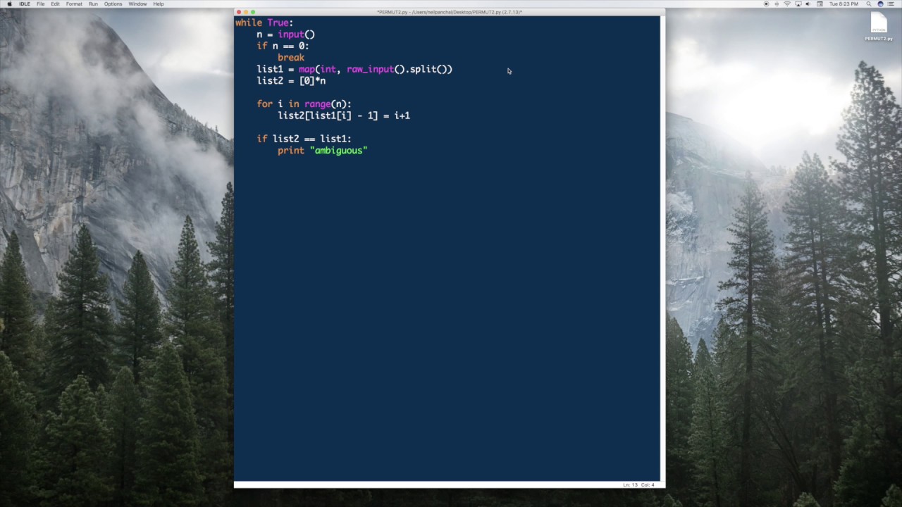CodeChef | Ambiguous Permutations - PERMUT2 | Python
