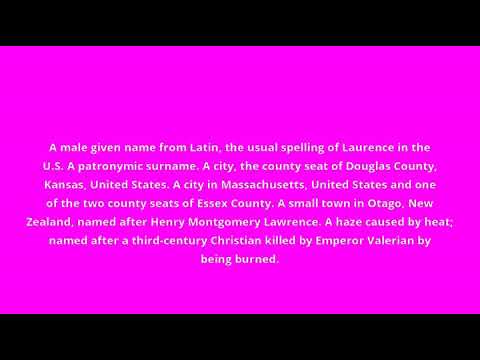 what is the meaning of Lawrence