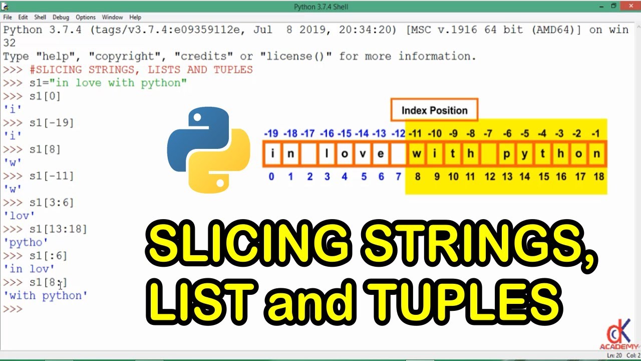 Python 3 Tutorial | Slicing Strings, Lists and Tuples