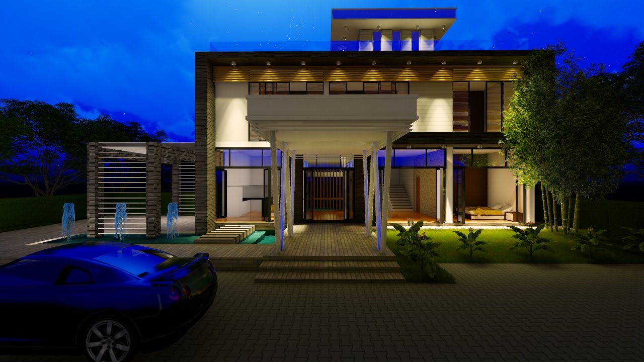 Lumion 6 Rendering Tutorials #3 - Modern House (3D Warehouse)