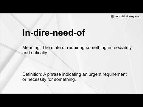 In-dire-need-of Meaning