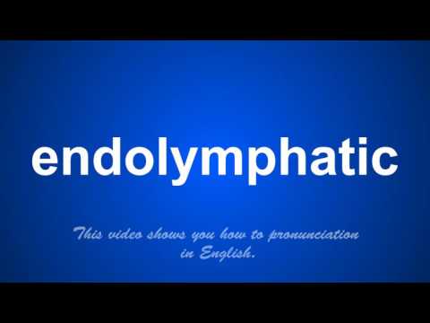 the correct pronunciation of endolymphatic in English.