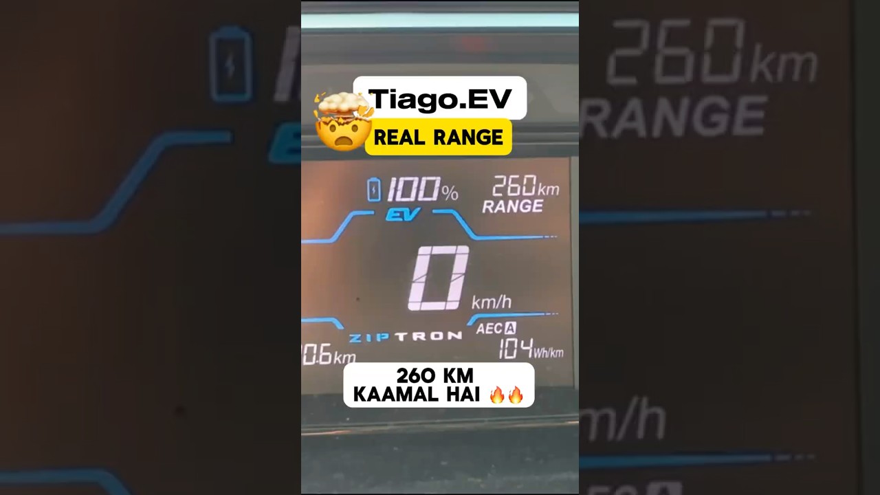 Tiago Ev Real World Range | Getting 260+ Range | Tiago Ev 2025 Range Test #tata #tataev #automobile