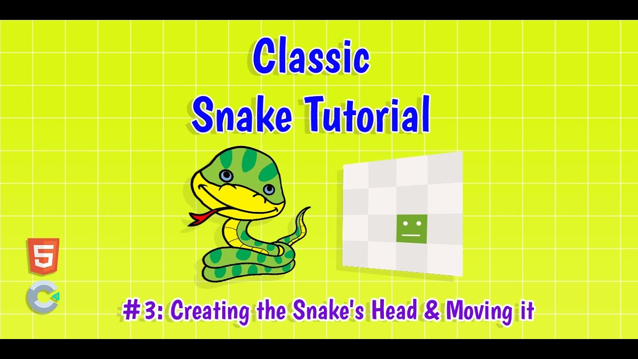 Construct 3: (#3) Creating the Snake's Head & Moving it | HTML5 Game Tutorial