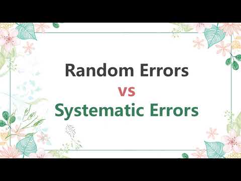 Random vs systematic errors
