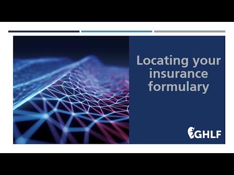 Locating your insurance formulary