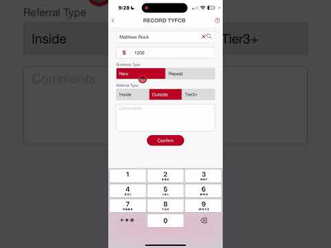 Enter TYFCB using the BNI app.