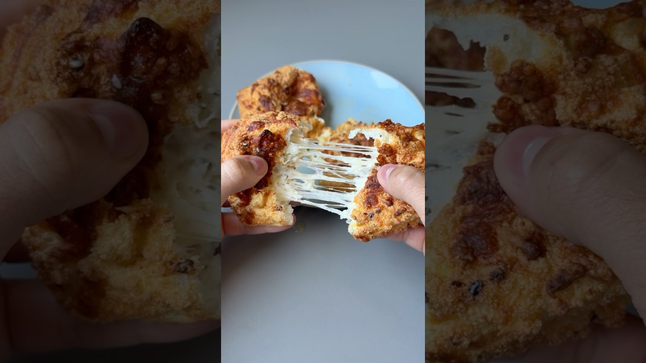 GARLIC CHEESE CLOUD BREAD🧄🧀 #lowcarb #highprotein