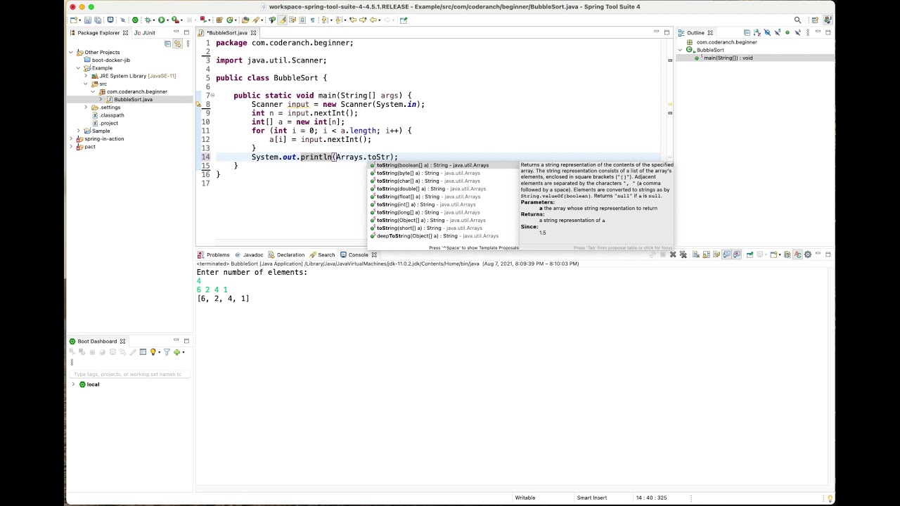 Using Console tab in STS/Eclipse