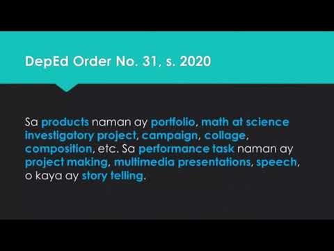 DepEd Order 31, s. 2020